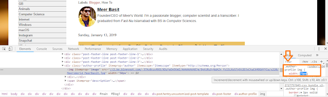 How To Increase/Change Author's Thumbnail Size In Blogger - Meer's World