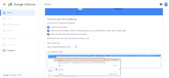 How To Display Google AdSense Ads In Blogger Blog | Monetize - Meer's World