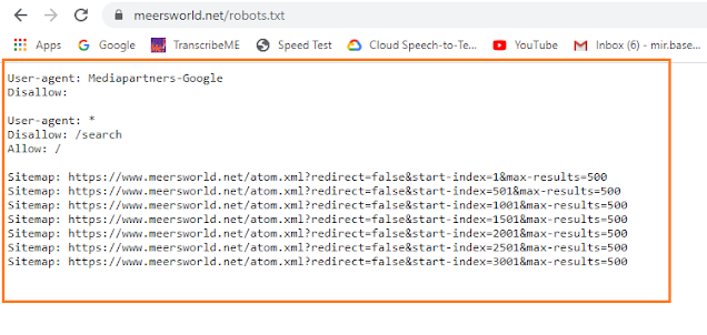 How To Add & Test Custom Robots Txt On Blogger | Blogger SEO - Meer's World