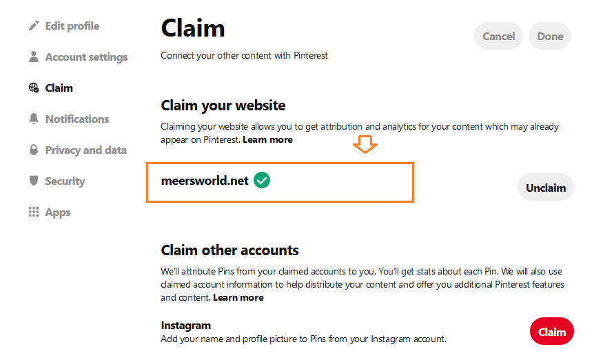 How To Claim Website On Pinterest | Blogger, WordPress, Wix... - Meer's ...