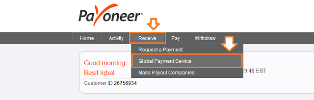 How To Receive Money Via Payoneer Global Payment Service - Meer's World