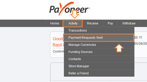 How To Send Or Cancel A Payment Request In Payoneer - Meer's World
