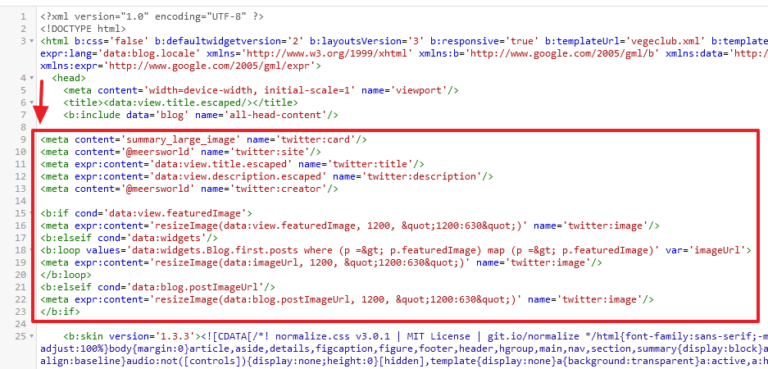 How to Show Blogger Posts on Twitter Tweets with Large Image